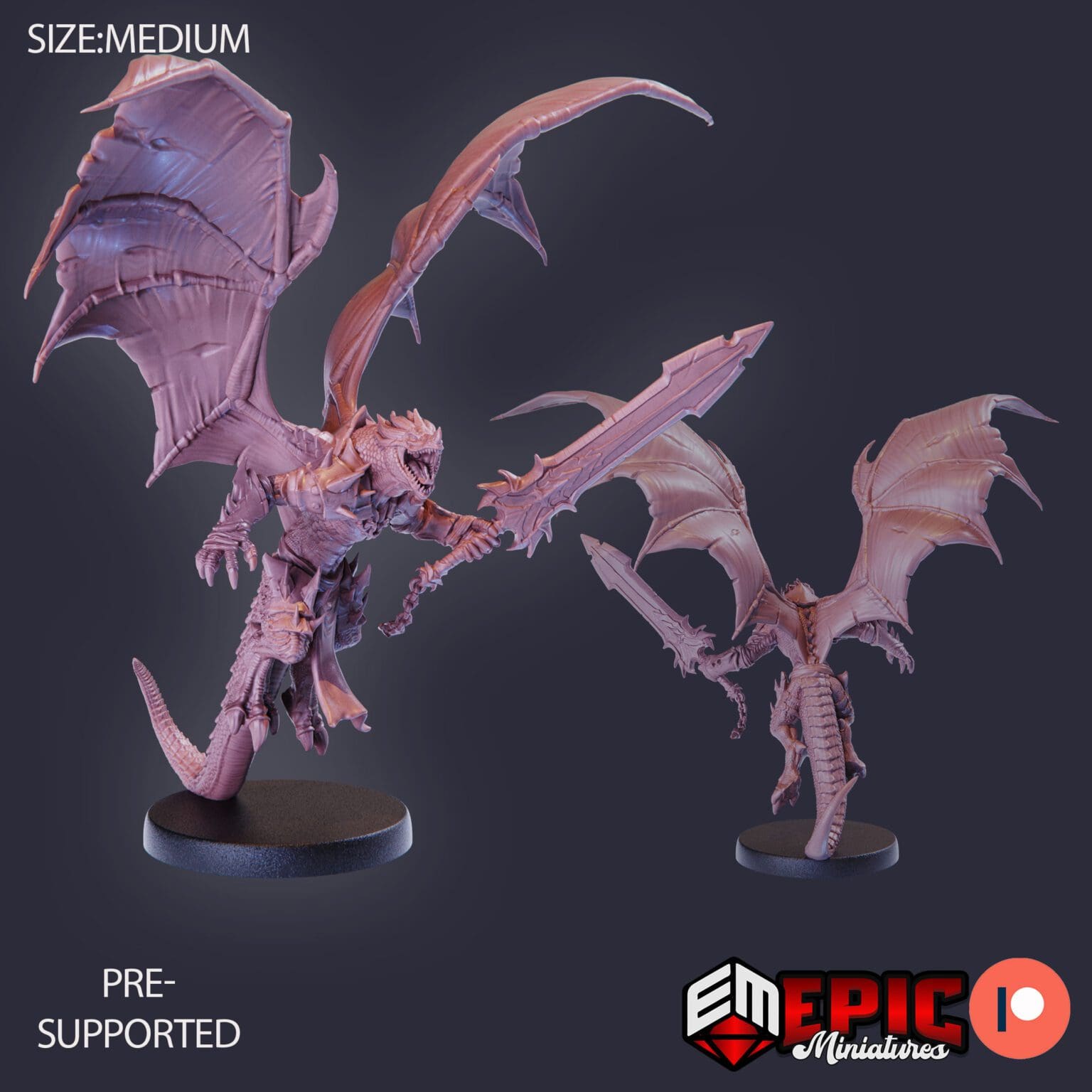 Draconato Alado com Espada – Savage Mountains – Epic Miniatures ...