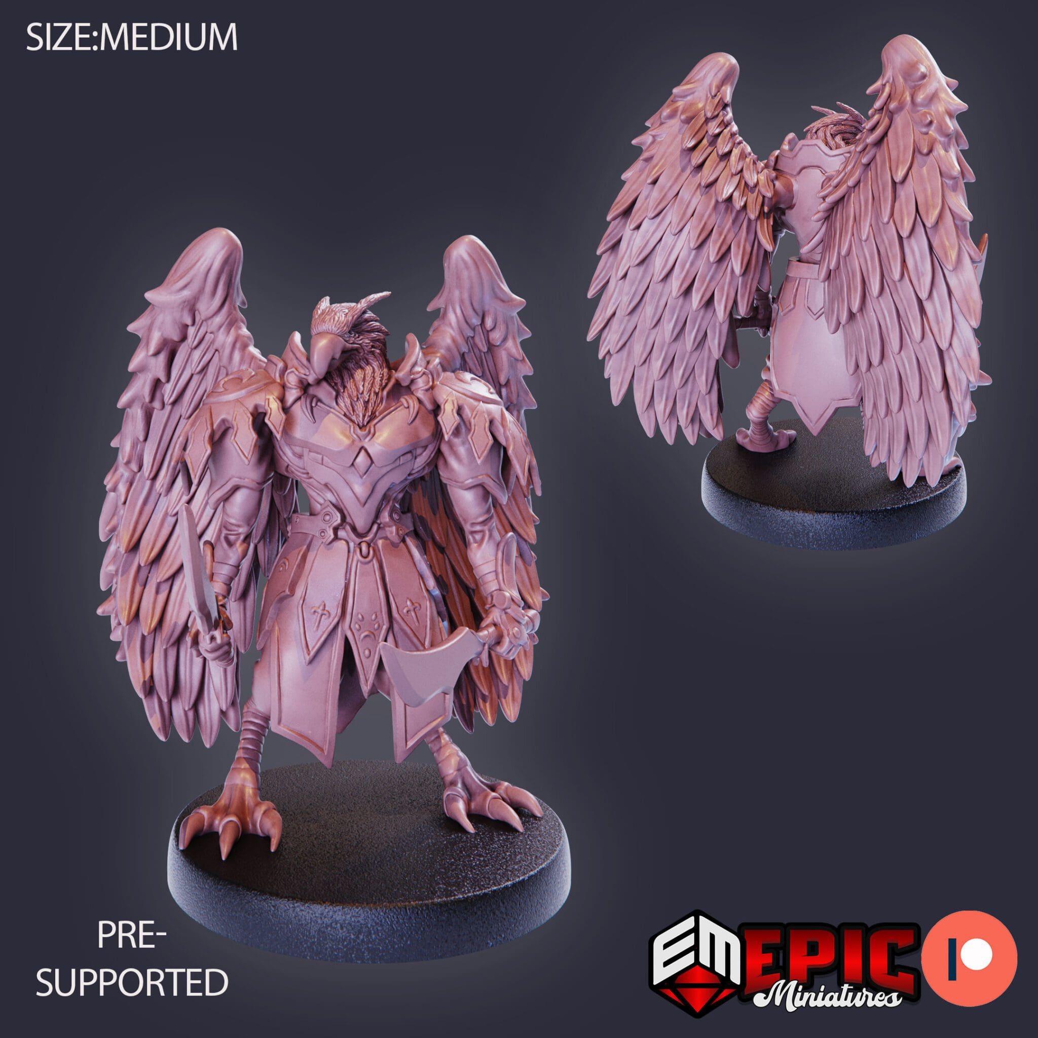 Aarakocra Aguia com Espadas - Sky Dominion - Epic Miniatures | Arsenal ...