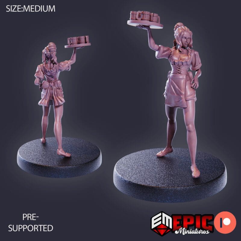 Garçonete da Taverna Servindo - Kingdom of Secrets - Epic Miniatures ...