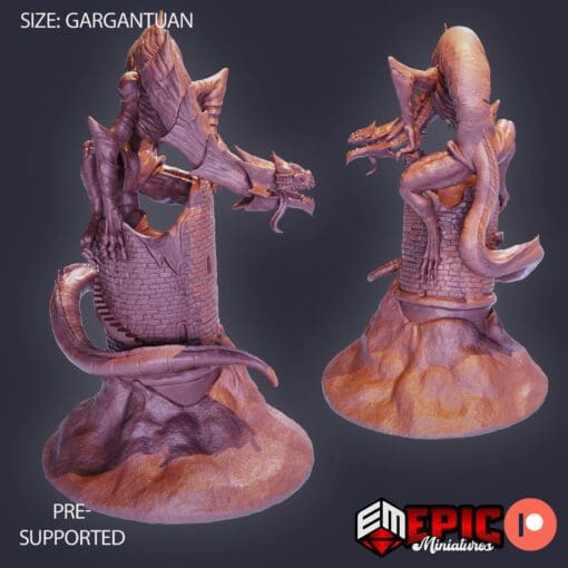 Serpe Glacial Anciã Sobre Ruína De Torre - Epic Miniatures - Miniatura ...