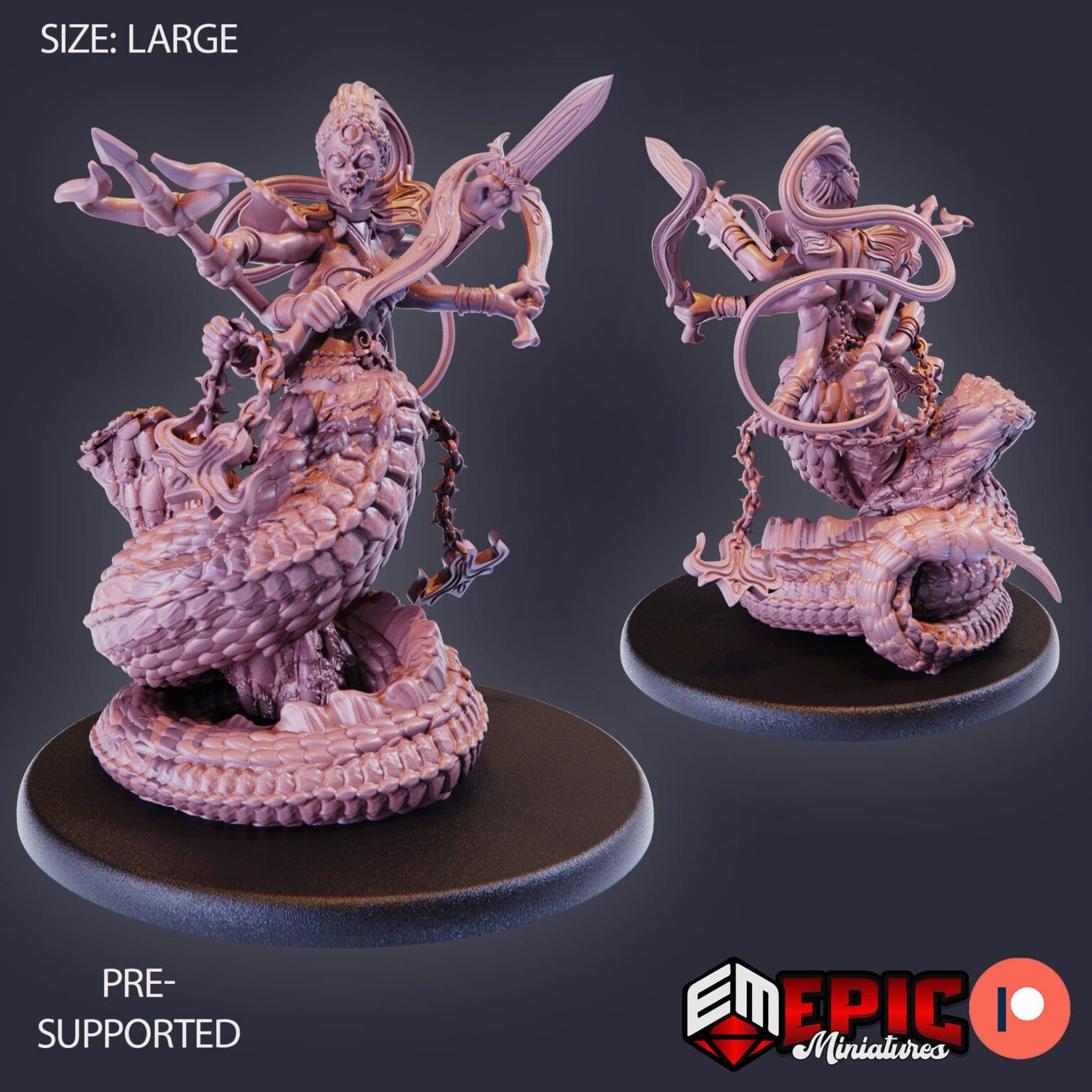 Marilith com Tridente - Deadly Sins - Epic Miniatures | Arsenal Craft RPG