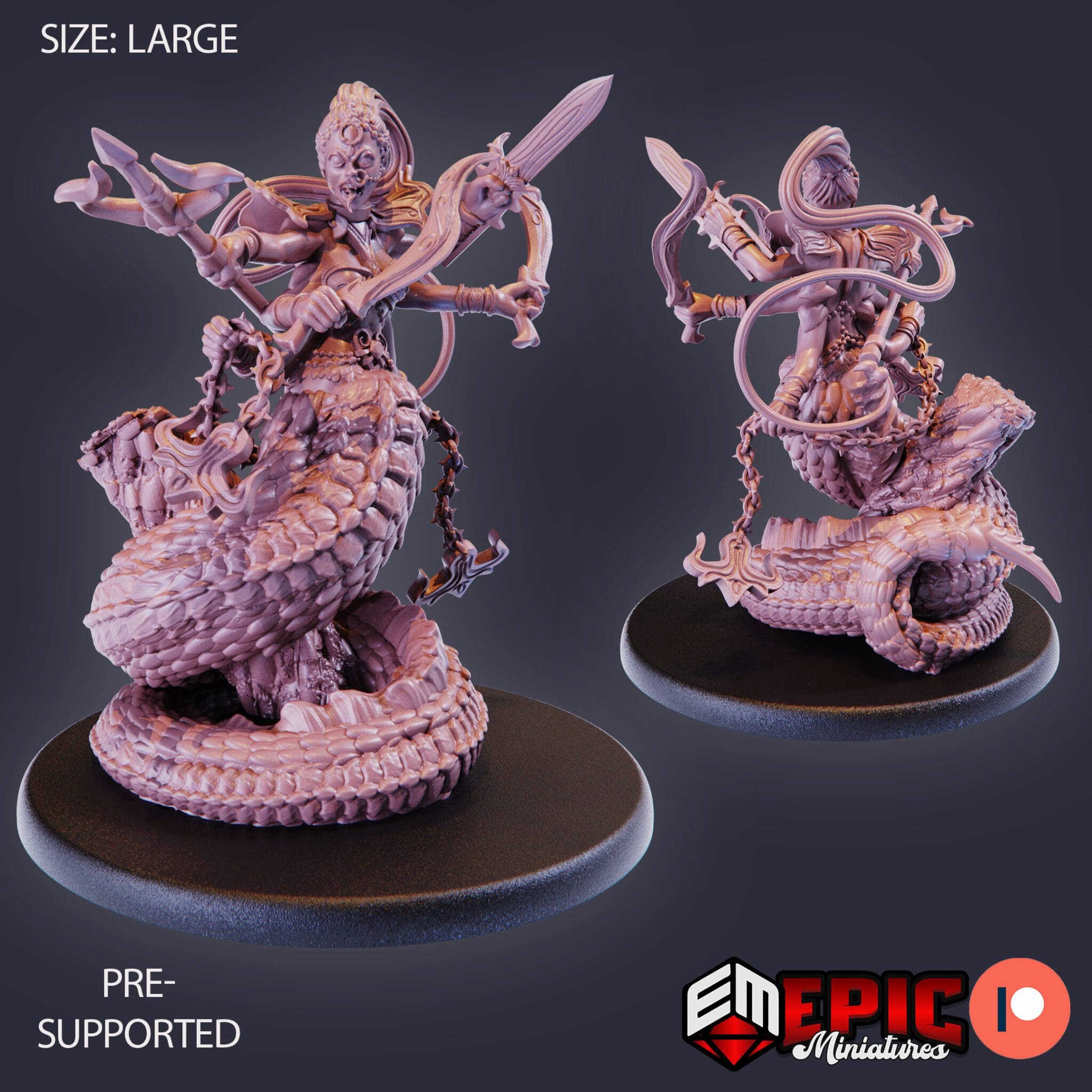 Marilith com Tridente - Deadly Sins - Epic Miniatures | Arsenal Craft RPG