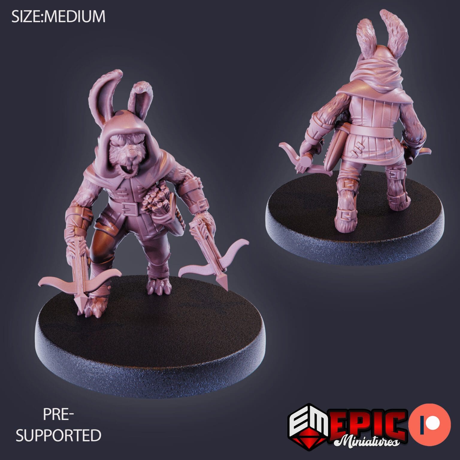 Coelho Com Duas Bestas De Mão - Monster Pack - Epic Miniatures - Arsenal Craft