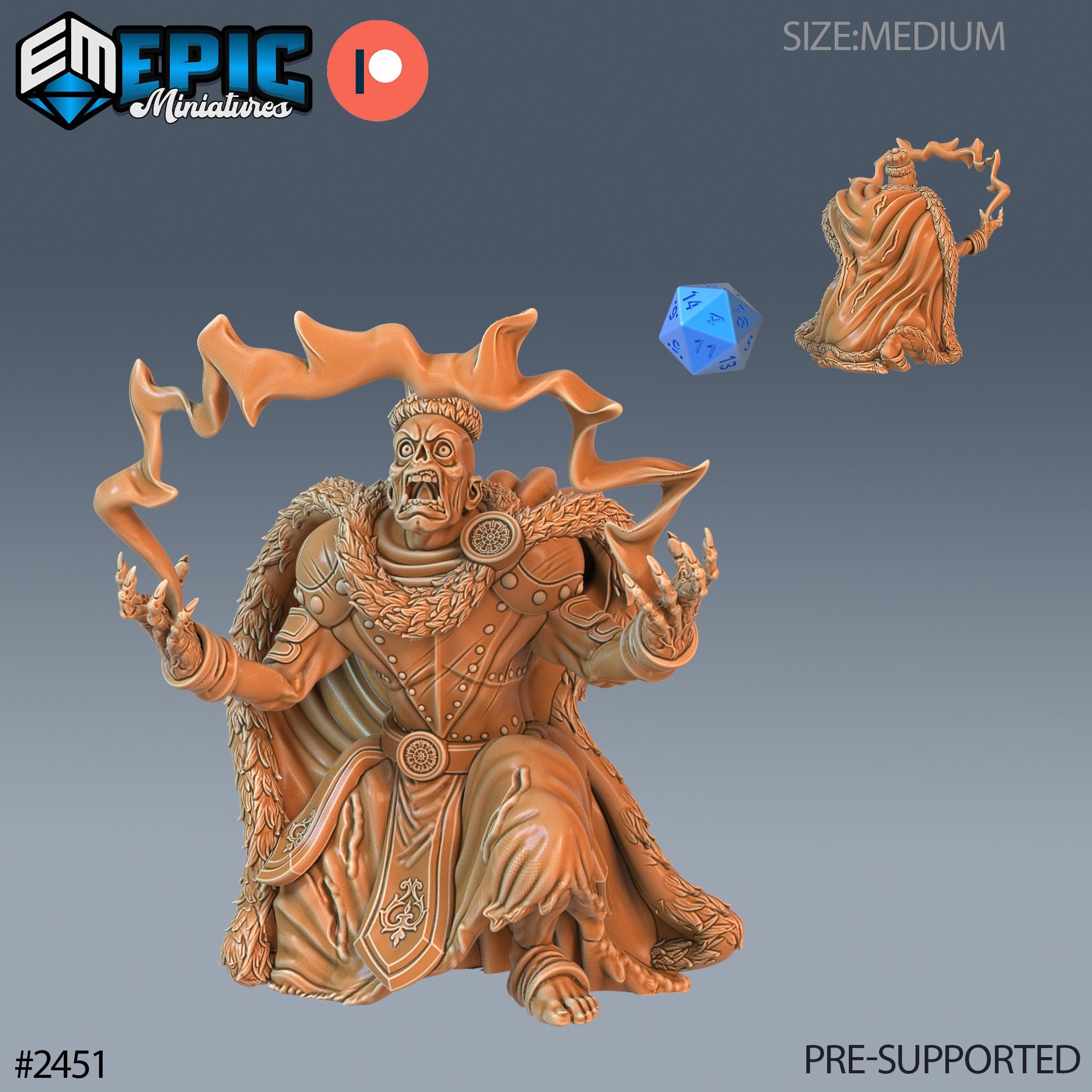 Rei Zumbi Conjurando - Haunting Catacombs - Epic Miniatures - Arsenal Craft