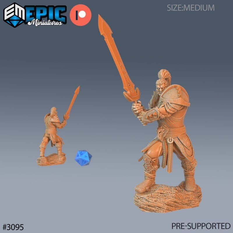 Paladino Orc Orath Com Espada - Epic Miniatures - Miniatura Para RPG ...