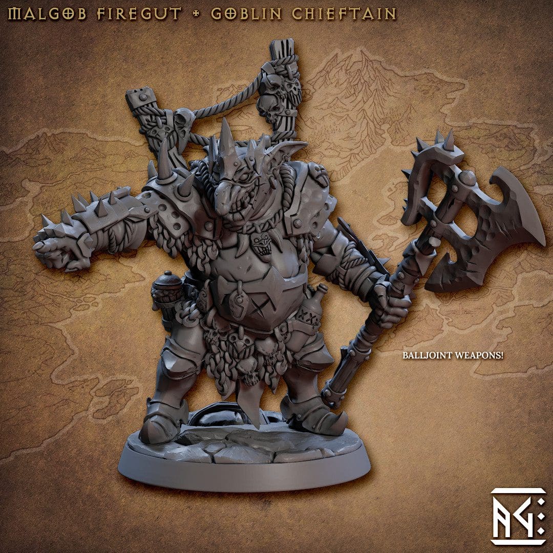 Malgob Firegut, O Chefe Goblin - Artisan Guild - Miniatura Para RPG ...