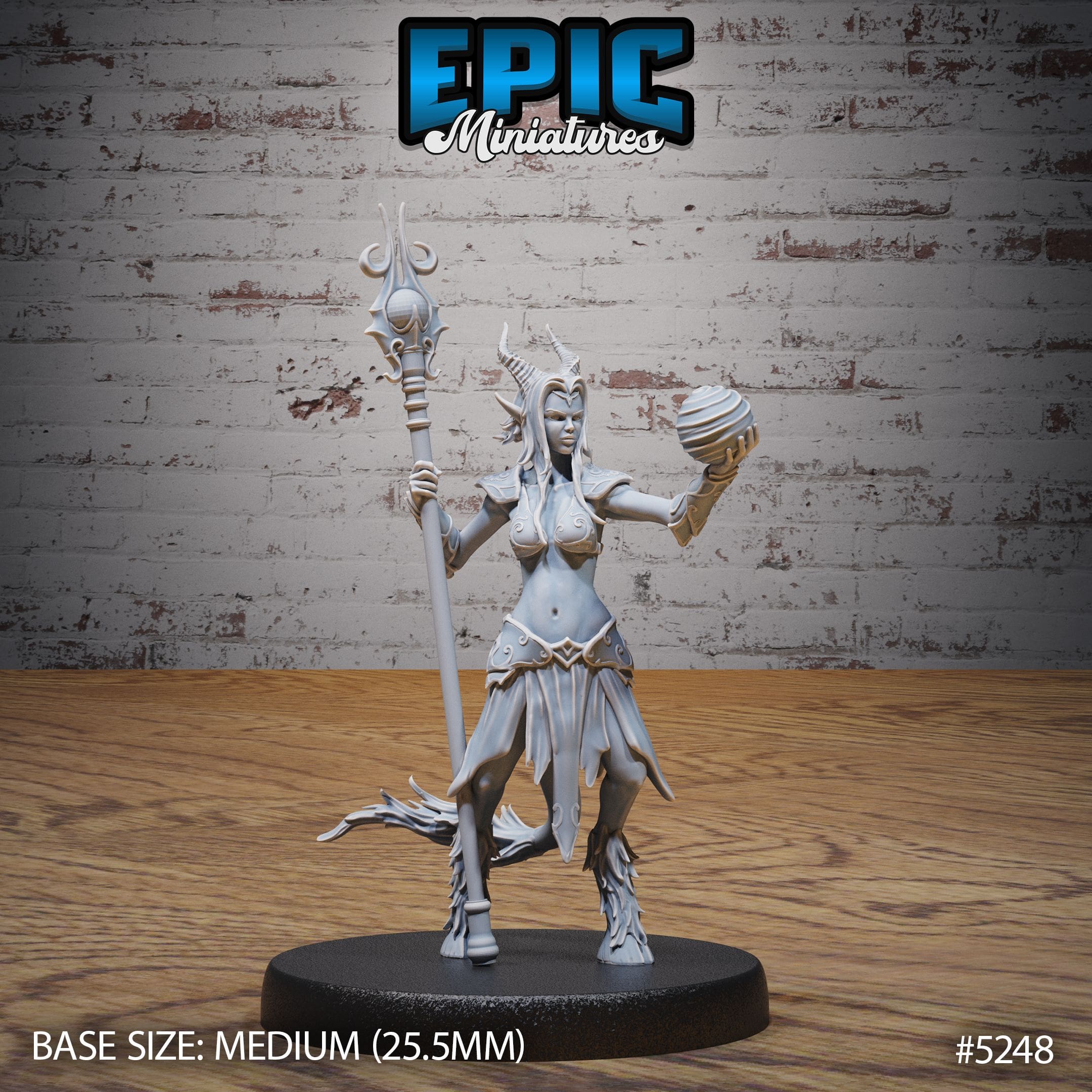 Satyr Tiefling Female Warlock - Ancient Nature - Epic Miniatures ...